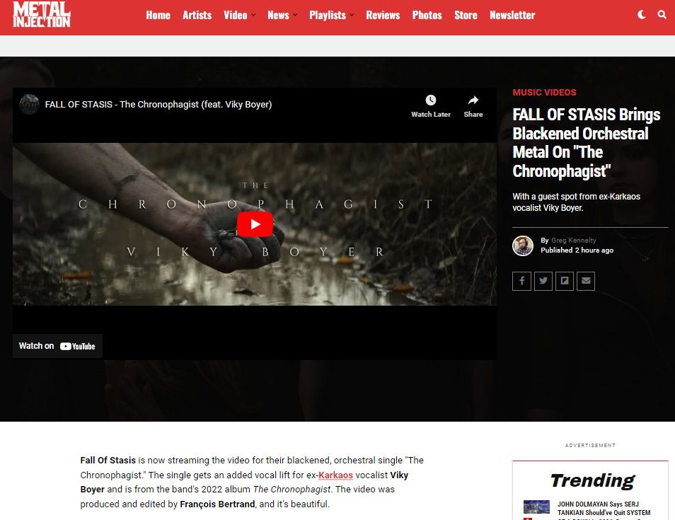 Metal Injection Premiere -Montreal’s Fall Of Stasis Unleash Video “The ...