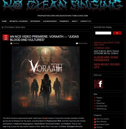 VORAATH Unfold A Story of Betrayal And Horror w/ “Judas Blood and ...