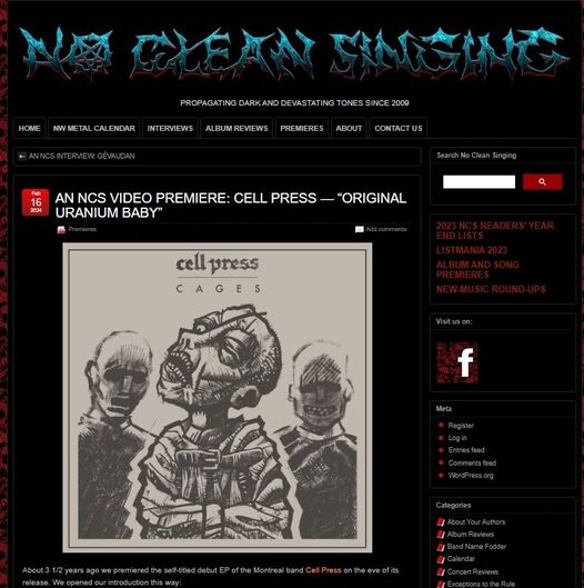 Montreal’s CELL PRESS Presents Their Punky Dystopian Video “Original ...