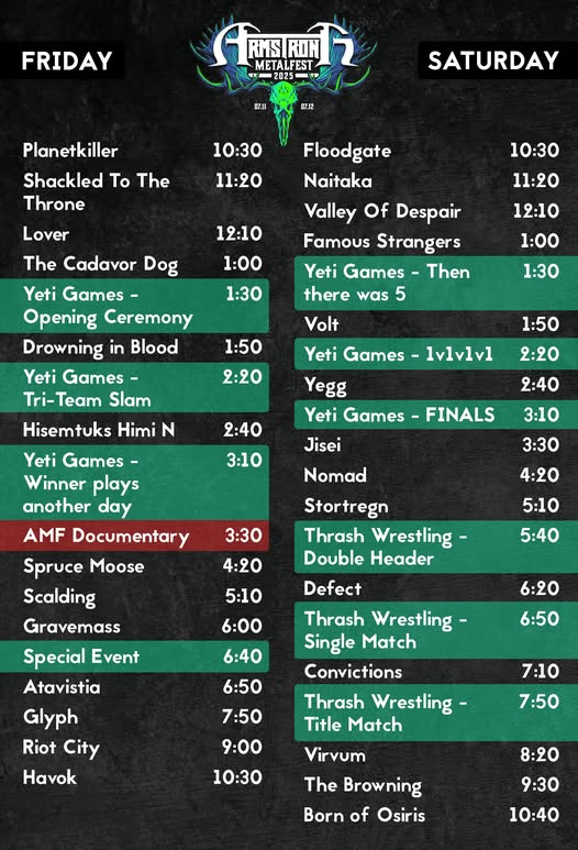 Reminder – July 11-12 – ARMSTRONG METALFEST 2025 w/ BORN OF OSIRIS ...