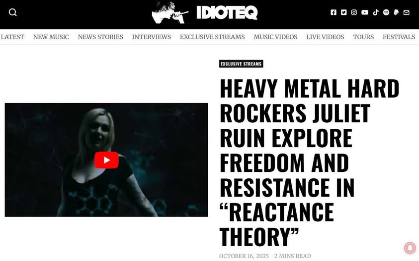 JULIET RUIN Channels Psychological Rebellion in Explosive New Video ...